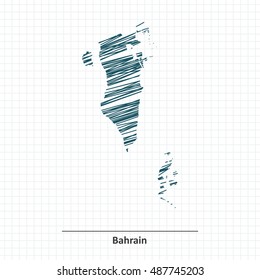Doodle Sketch Bahrain Map Vector Illustration Stock Vector (Royalty ...