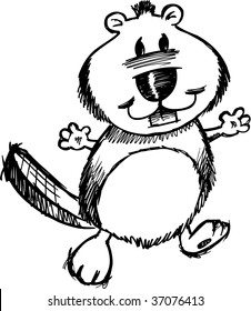 Doodle Sketch Beaver Vector Illustration Stock Vector (Royalty Free ...