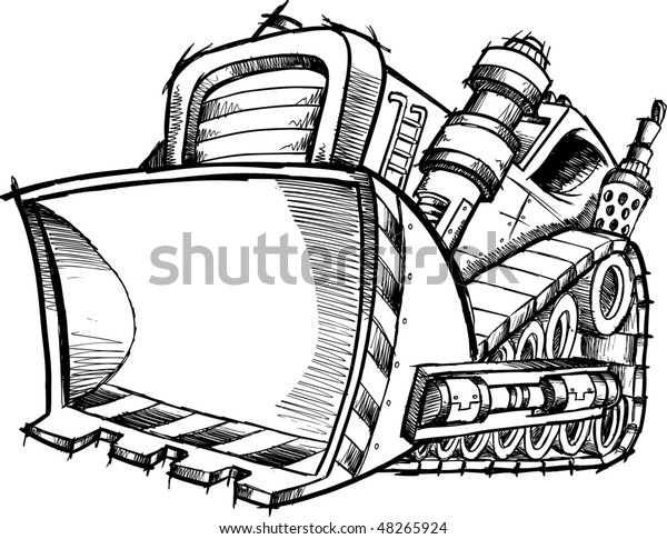 653 Doodle Sketch Bulldozer Images, Stock Photos & Vectors | Shutterstock