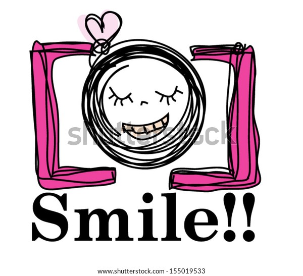 Doodle Sketch Camera Happy Face Stock Vector (Royalty Free) 155019533 ...