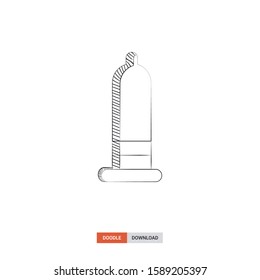 Doodle Sketch Condom Concept On White Stock Vector (Royalty Free ...