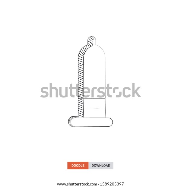 Doodle Sketch Condom Concept On White Stock Vector (Royalty Free ...