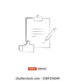 Doodle Sketch Contract Concept On White Stock Vector (Royalty Free ...