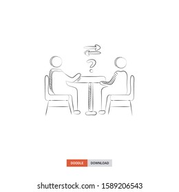 Doodle Sketch Conversation Concept On White Stock Vector (Royalty Free ...