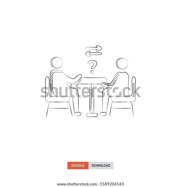 Doodle Sketch Conversation Concept On White Stock Vector (Royalty Free ...