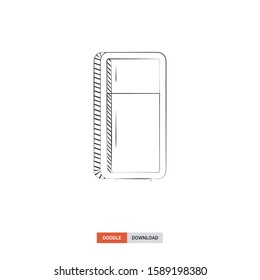 Doodle Sketch Fridge Concept On White Stock Vector (Royalty Free ...