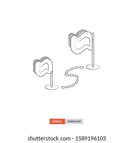 Doodle Sketch Milestone Concept On White Stock Vector (Royalty Free ...
