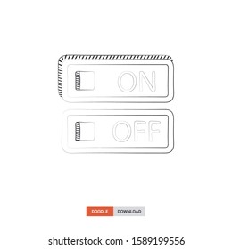 Doodle Sketch On Off Concept On Stock Vector (Royalty Free) 1589199556 ...