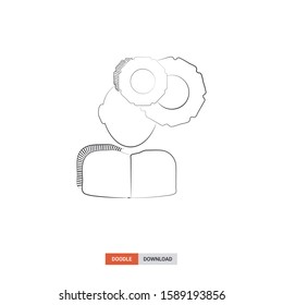 Doodle Sketch Realization Concept On White Stock Vector (Royalty Free ...