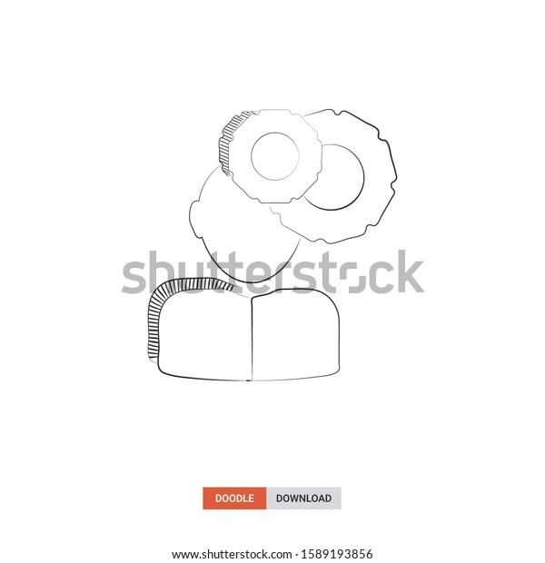 Doodle Sketch Realization Concept On White Stock Vector (Royalty Free ...