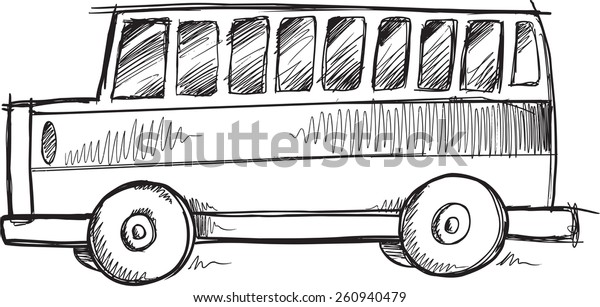 Doodle Sketch School Bus Vector Illustration Stock Vector (Royalty Free ...