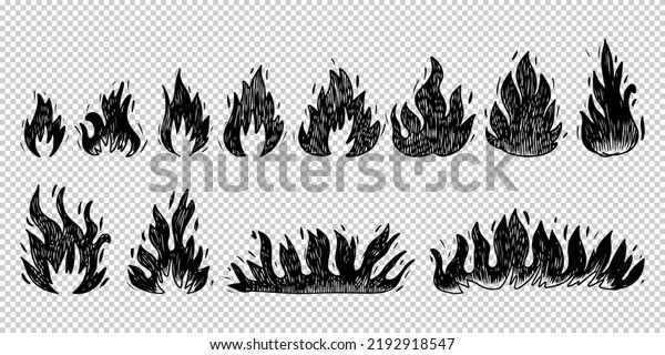 Doodle Sketch Style Hand Drawn Fire Stock Vector (Royalty Free ...