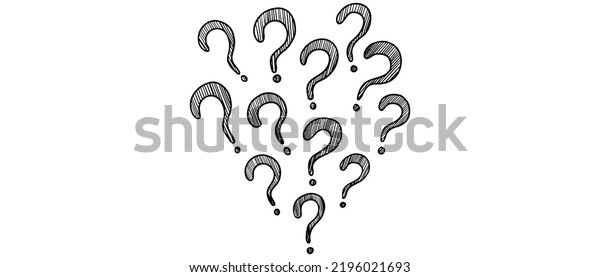 Doodle Sketch Style Question Marks Hand Stock Vector (Royalty Free ...