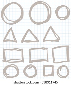Doodle Squarecircletriangle Sketchingvector Illustration Stock Vector ...