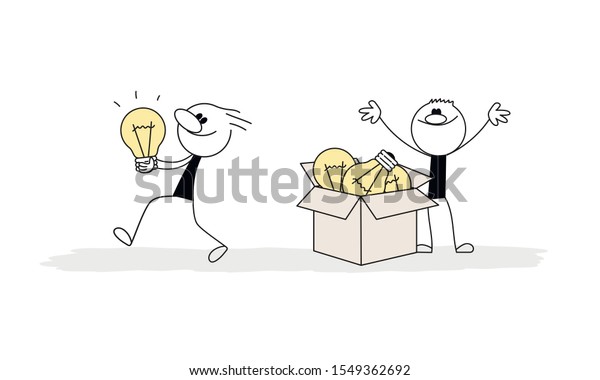 Doodle Stick Figure Idea Concept Man Stock Vector (Royalty Free ...