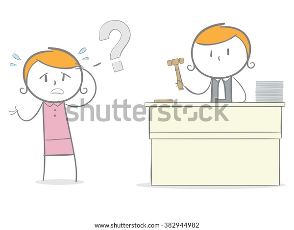 Doodle Stick Figure Innocent Defendant Accused: vector de stock (libre ...