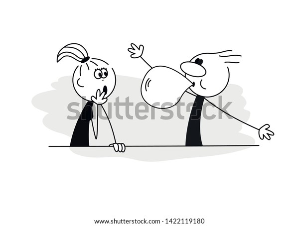 Doodle Stick Figure Man Blowing Big Stock Vector (Royalty Free ...