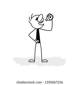 Doodle Stick Figure Stick Man Drinks Stock Vector (Royalty Free ...