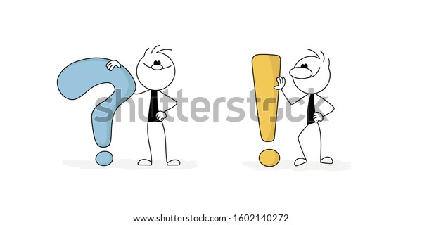 Doodle Stick Figure Man Question Mark Stock Vector (Royalty Free ...