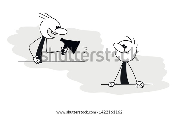 Doodle Stick Figure Man Shouting Through Stock Vector (Royalty Free ...