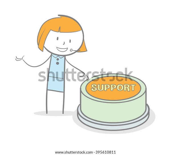 Doodle Stick Figure Pushing Support Internet Stock Vector (Royalty Free ...
