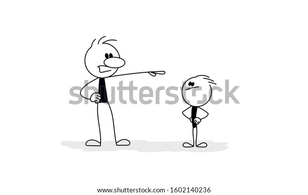 Doodle Stick Figure Son Father Argue Stock Vector (Royalty Free ...