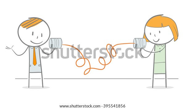 Doodle Stick Figures Communicating Each Other Stock Vector (Royalty ...