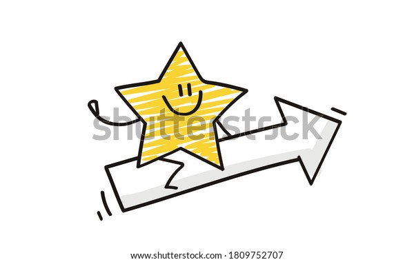 Doodle Stick Figures Funny Star Takes Stock Vector (Royalty Free ...