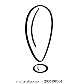 Doodle Sticker Simple Exclamation Mark Stock Vector (Royalty Free ...