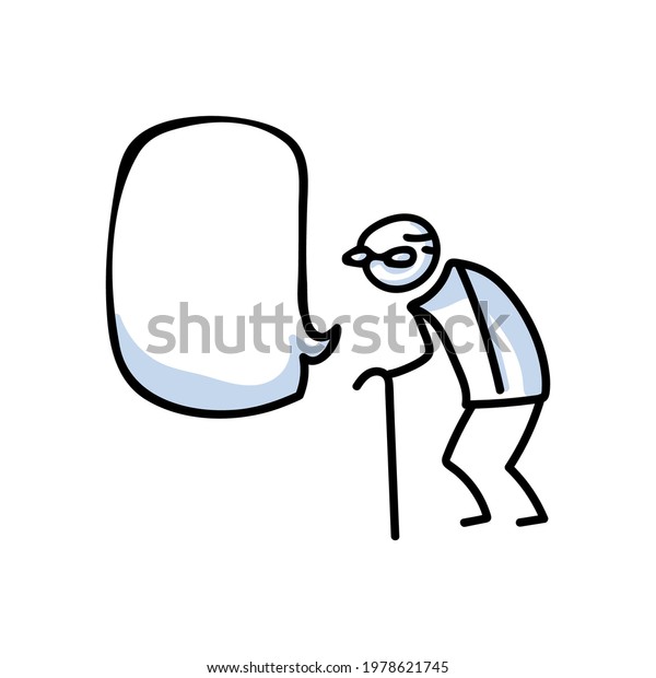Doodle Stickman Senior Man Elderly Embrace Stock Vector (Royalty Free ...
