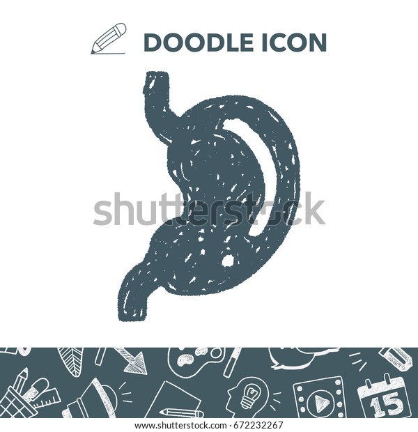 Doodle Stomach Stock Vector (Royalty Free) 672232267 | Shutterstock
