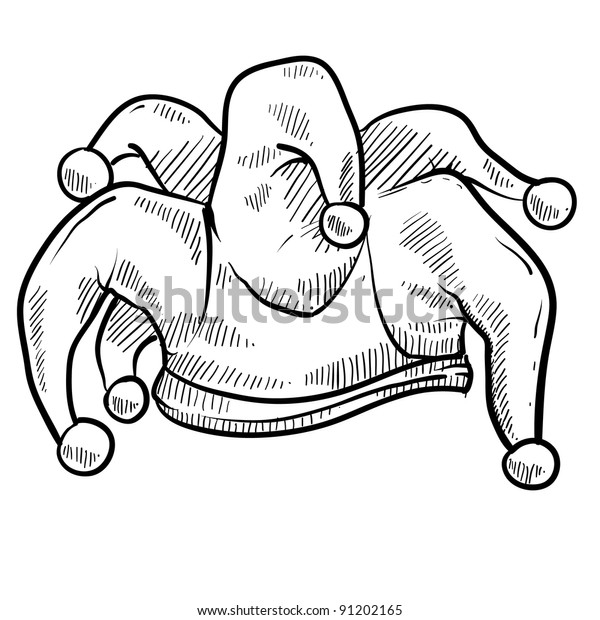 Doodle Style Jesters Hat Illustration Vector Stock Vector (Royalty Free ...