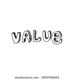 Doodle Style Word Value Hand Drawn Stock Vector (Royalty Free ...