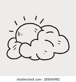 Sun Hugging Cloud Vector Illustration Stock Vector (Royalty Free) 794909764