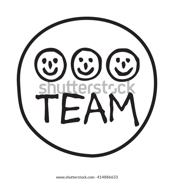 Doodle Team Icon Infographic Symbol Circle Stock Vector (Royalty Free ...