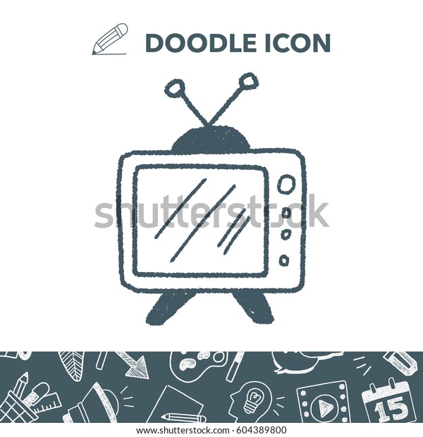Doodle Tv Stock Vector (Royalty Free) 604389800 | Shutterstock