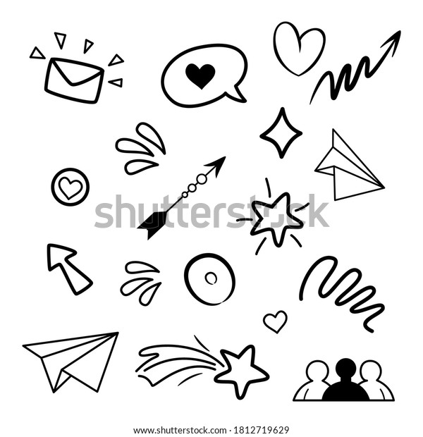 Doodle Vector Set Illustration Hand Draw Stock Vector (Royalty Free ...