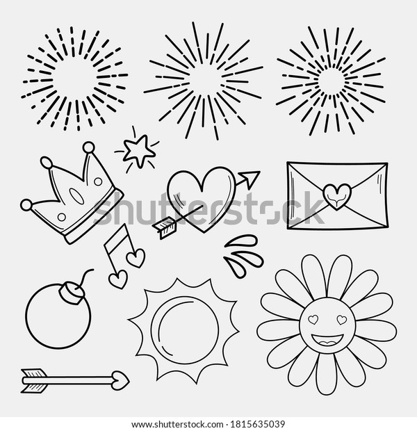 Doodle Vector Set Illustration Hand Draw Stock Vector (Royalty Free ...