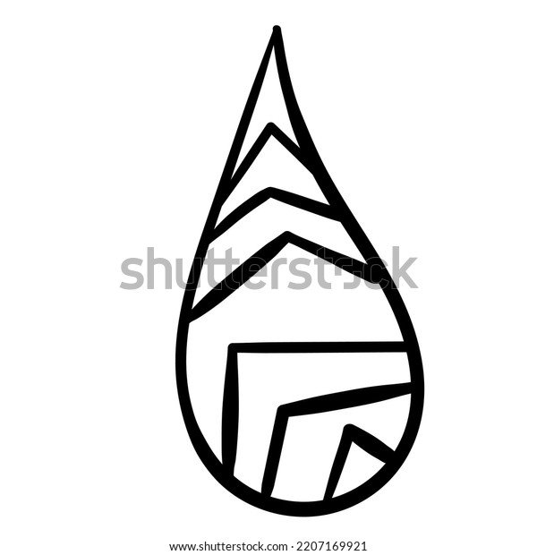 Doodle Water Drop Black Line Art Stock Vector (Royalty Free) 2207169921 ...
