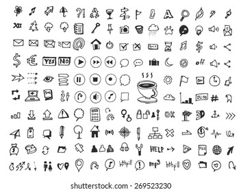 Doodle Web Icons Stock Vector (Royalty Free) 269523230 | Shutterstock