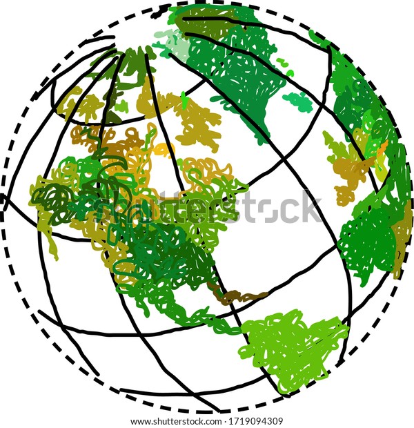 Doodled Earth Vector Illustration Colorful Artwork Stock Vector ...