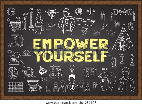 Doodles About Empower Yourself On Chalkboard Stock Vector (Royalty Free ...