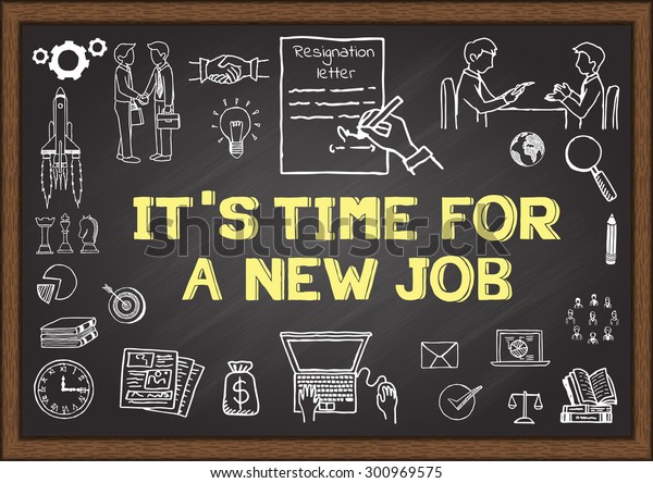Doodles About Time New Job On Stock Vector (Royalty Free) 300969575 ...