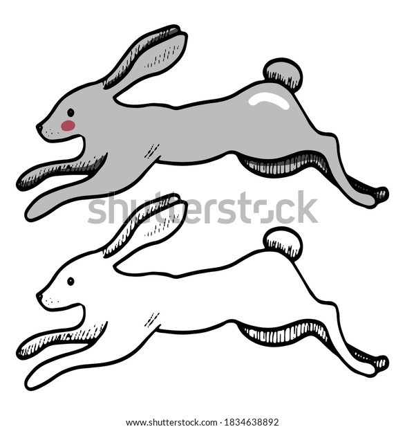 Doodles Cute Hare Hand Drawn Vector Stock Vector (Royalty Free ...