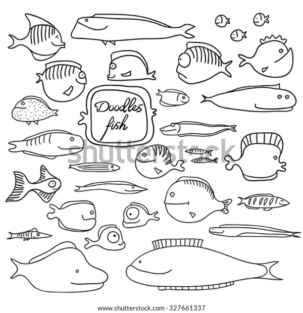 Doodles Fishes Vector Drawing Stock Vector (Royalty Free) 327661337 ...