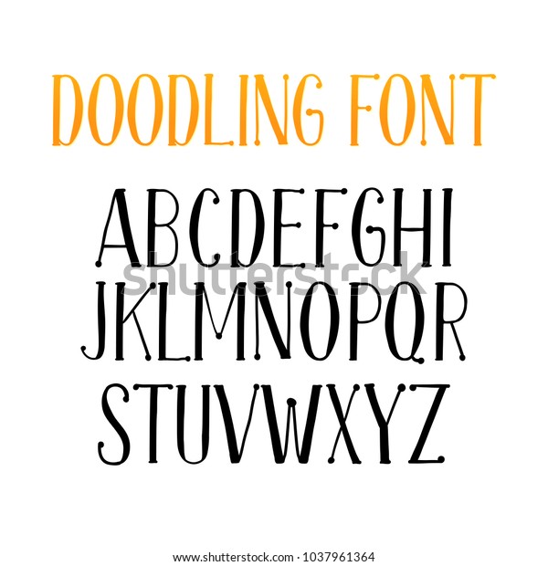 Doodling Alphabet Set Typeset Isolated Letters Stock Vector (Royalty ...