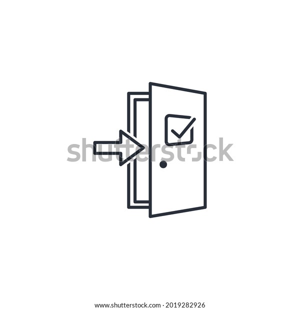 Door Check Mark Right Chosen Direction Stock Vector (Royalty Free ...