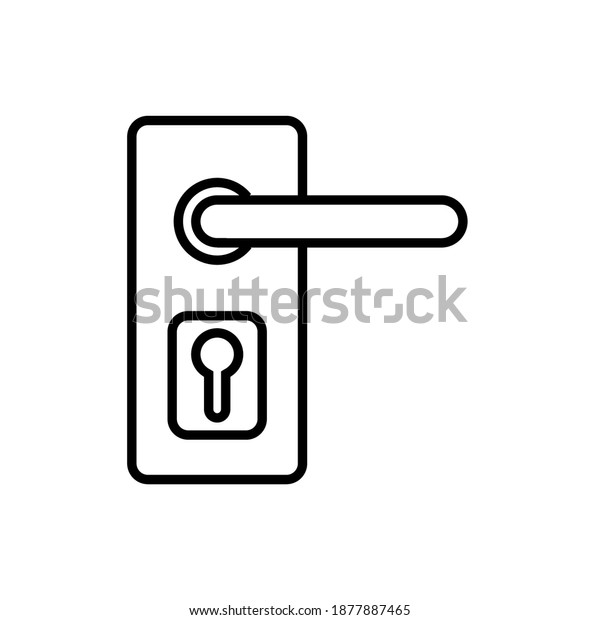 Door Handle Icon Doorknob Flat Style Stock Vector (Royalty Free ...
