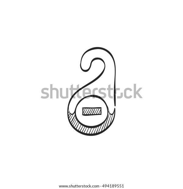 Door Handle Label Icon Doodle Sketch Stock Vector (Royalty Free ...