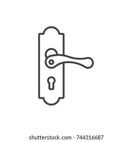 Door Handle Line Icon Stock Vector (Royalty Free) 744316687 | Shutterstock